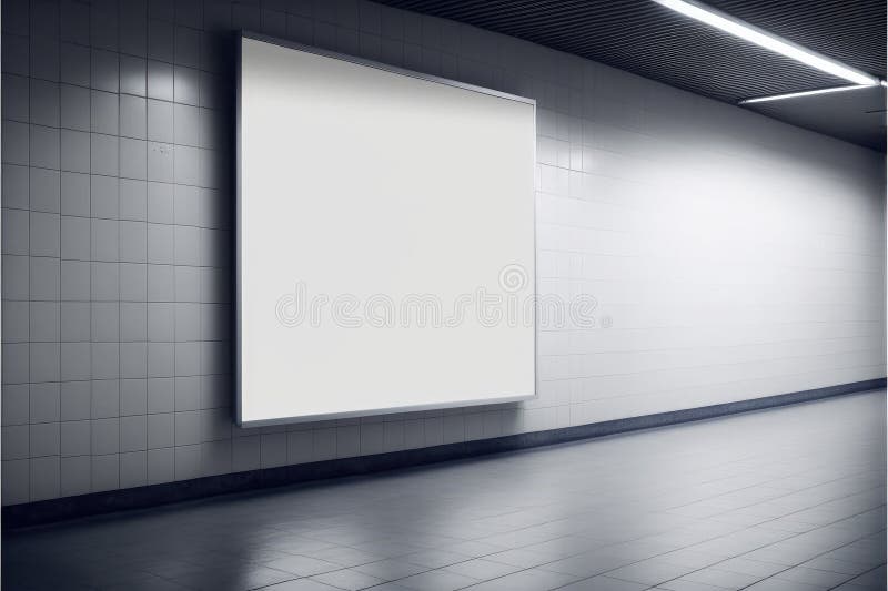 Blank Advertising Billboard in a Large-scale Square Size with White ...