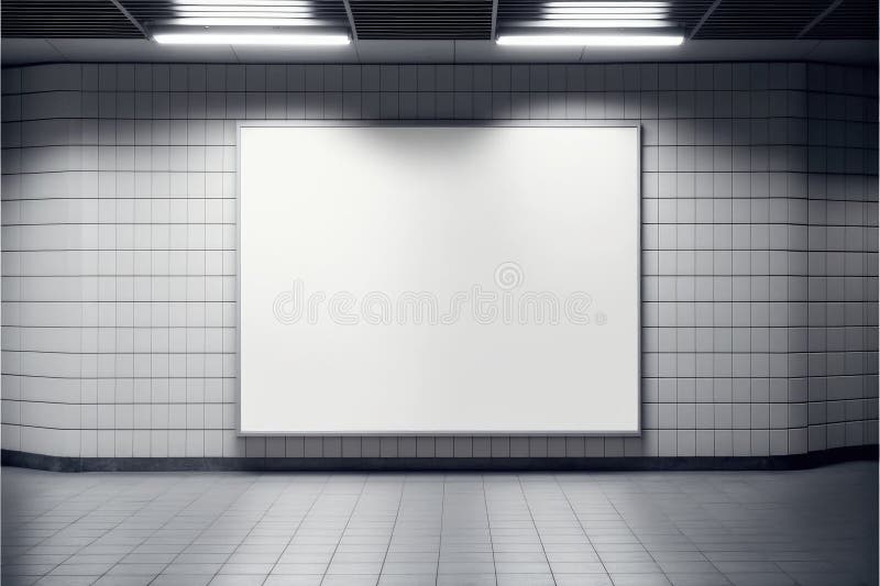 Blank Advertising Billboard in a Large-scale Square Size with White ...