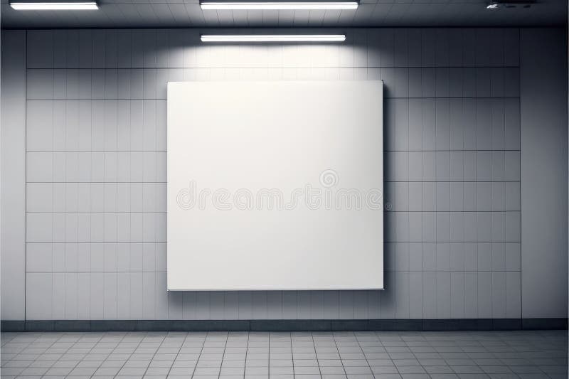 Blank Advertising Billboard in a Large-scale Square Size with White ...