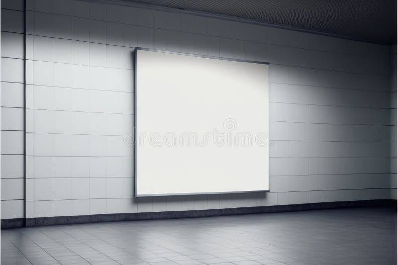 Blank Advertising Billboard in a Large-scale Square Size with White ...