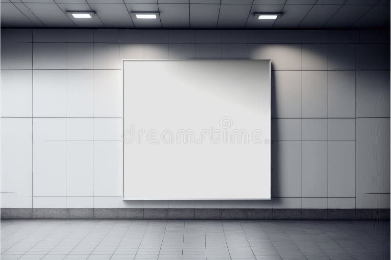 Blank Advertising Billboard in a Large-scale Square Size with White ...