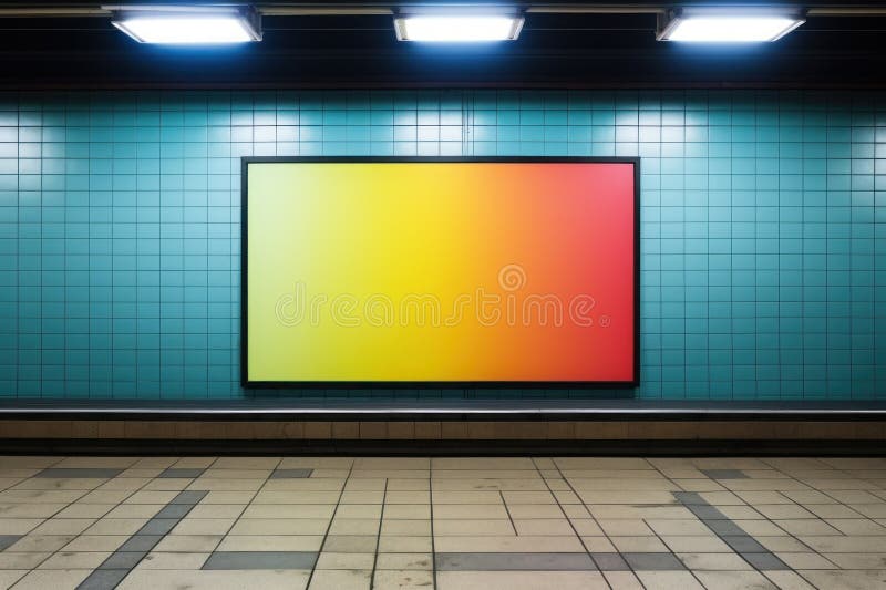 Blank Advertising Billboard Mockup Inside Subway Station. Generative AI ...