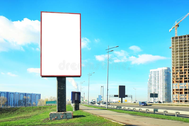 Blank Advertising Board Isolated on White. Mockup for Design Stock ...