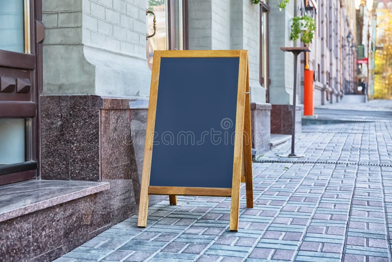 Blank Advertising Board on City Street Stock Image - Image of marketing ...
