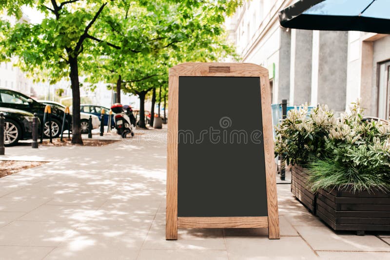 Blank Advertising Board on City Street. Space for Design Stock Image ...