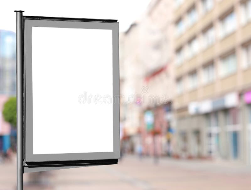Blank Advertising Board on City Street. Space for Text Stock Photo ...