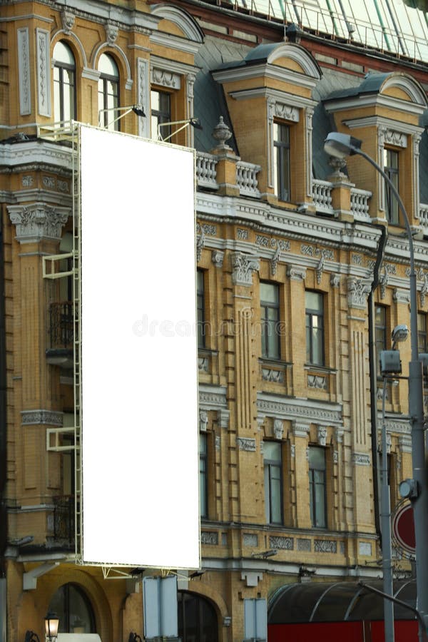 Blank Advertising Board Hanging on Building Outdoors Stock Image ...