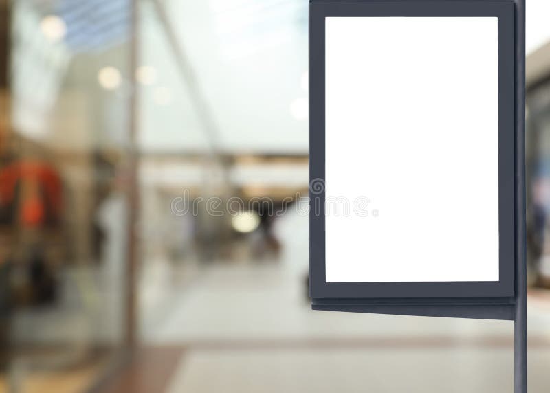 Blank Advertising Board in Shopping Mall. Mockup for Design Stock Photo ...