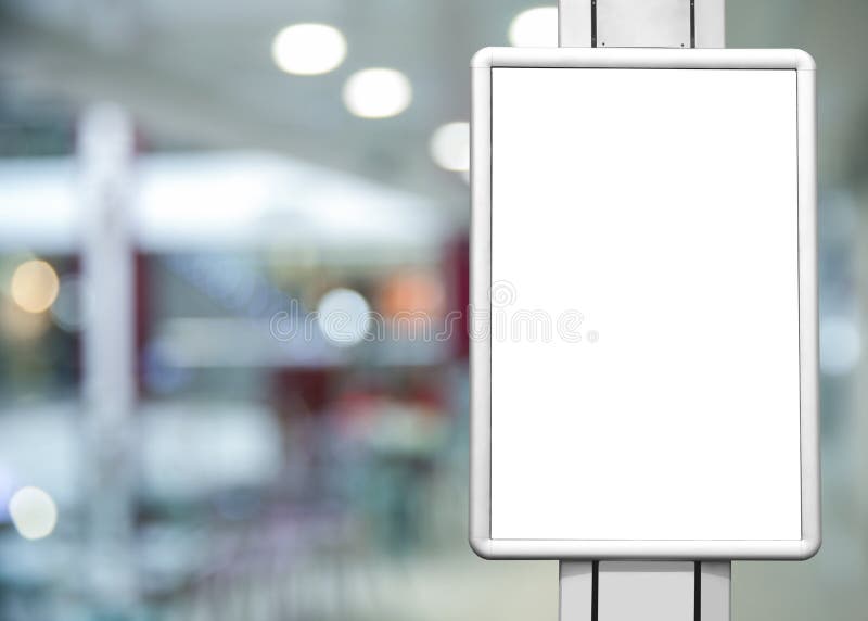 Blank Advertising Board in Shopping Mall. Mockup for Design Stock Photo ...