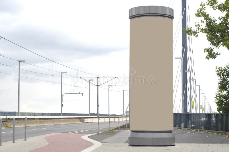 Blank Advertising Pillar,public Advertising Display, Outside Setting ...
