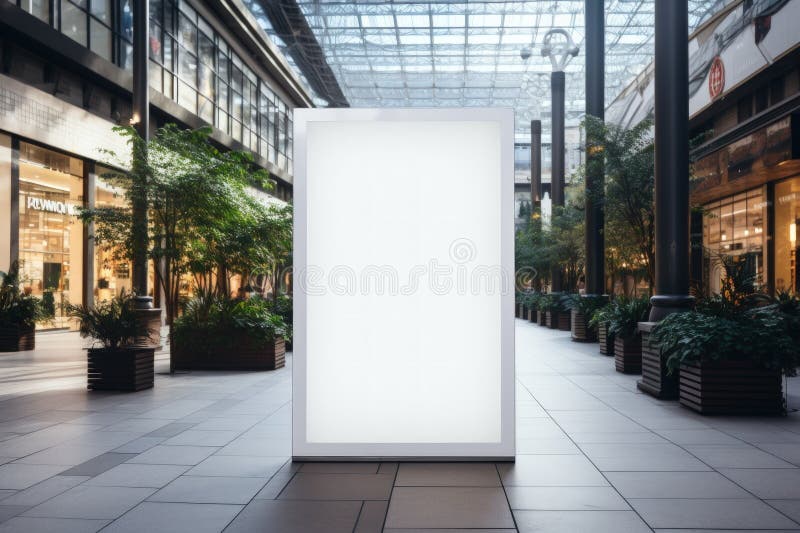 Blank Advertising Poster Banner Mockup Outside Shopping Mall ... Blank Advertising Poster Banner Mockup Outside Shopping Mall ...