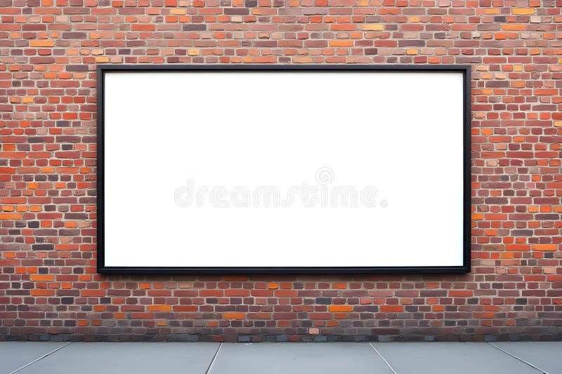 Blank Advertising Poster Board on the Brick Wall on Street. Stock Photo ...