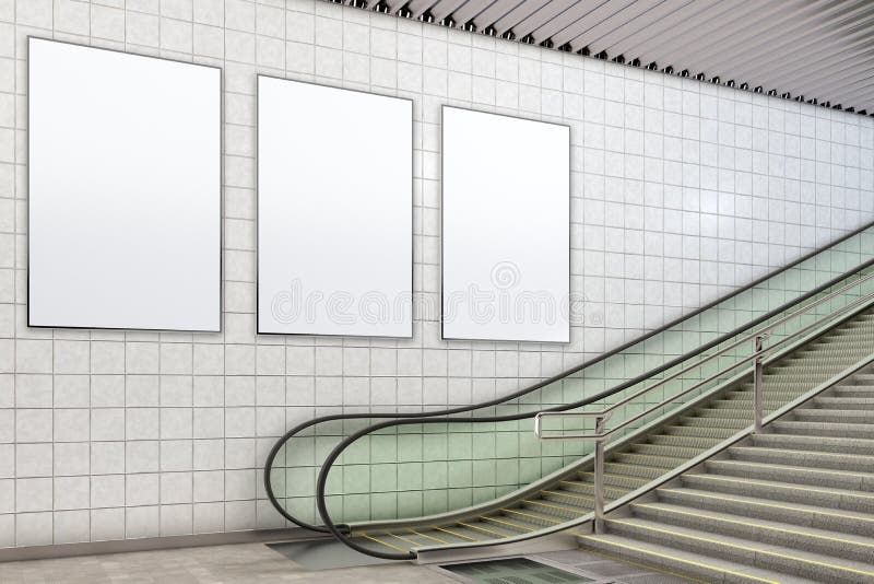 Blank Advertising Poster Mockup Stock Illustration - Illustration of ...