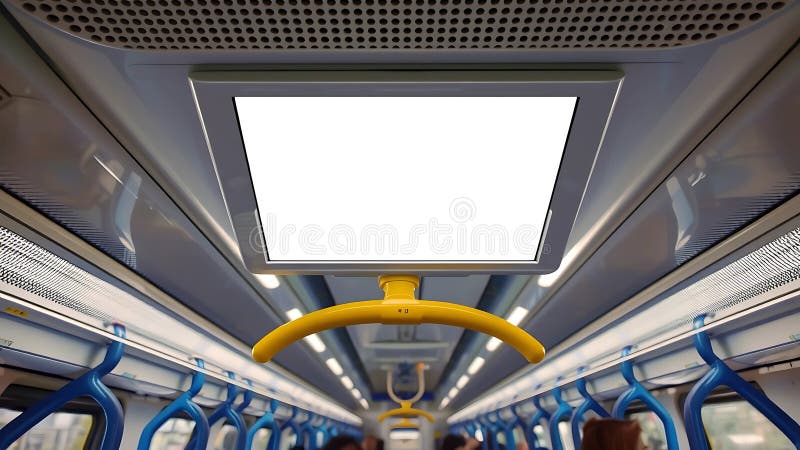 Blank Advertising Screen Inside Public Transit - Interior Space Stock ...