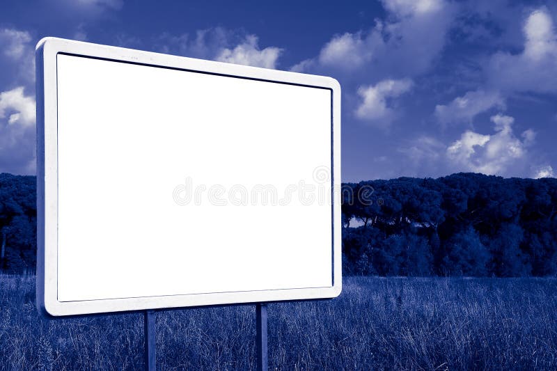 Blank Advertising Signboard in a Rural Scene - Night Concept with Copy ...