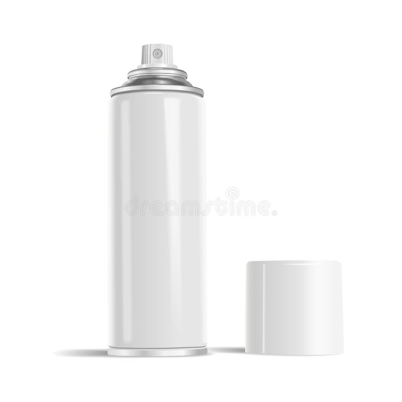 Blank Aerosol Spray Can with Straw Pipe Template Mockup Stock ...