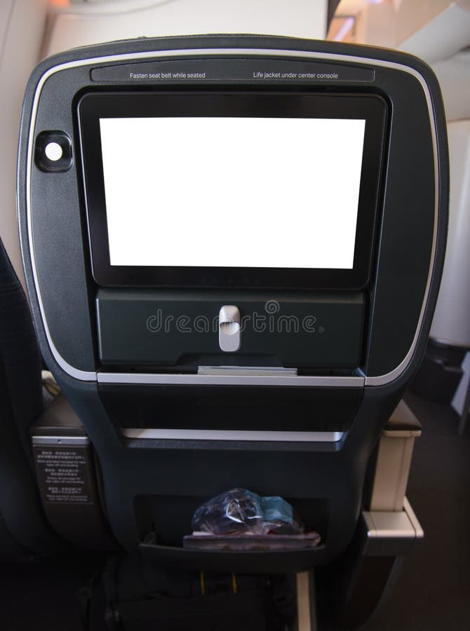 LCD Monitor on Passenger Seat of Air Plane Stock Photo - Image of ...