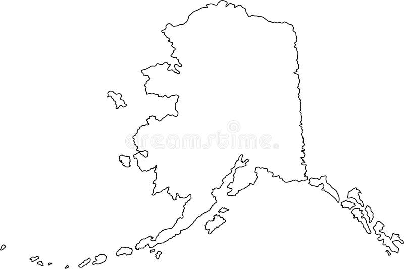 Blank Alaska Vector Map Silhouette Illustration Isolated on White Background. Stock Vector ...