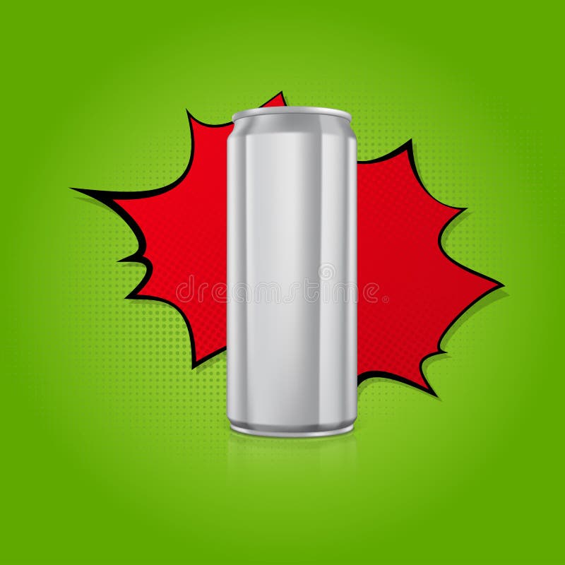 Blank Aluminium Can Mockup and Ice Cube on Clear Background. Can Place ...