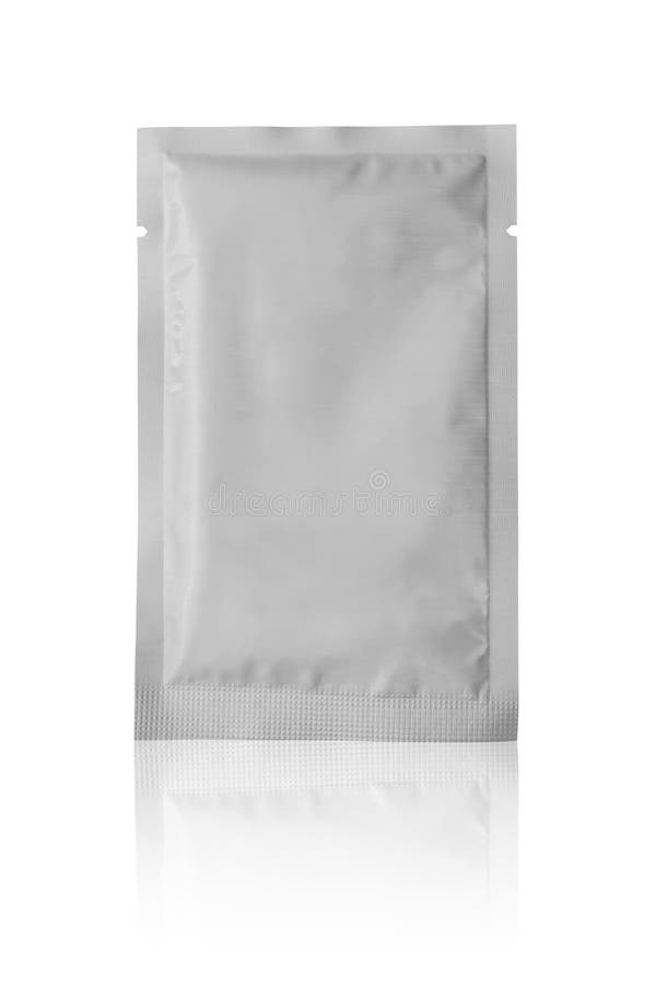 Blank Aluminium Foil Plastic Pouch Bag Sachet Packaging Mockup Isolated ...