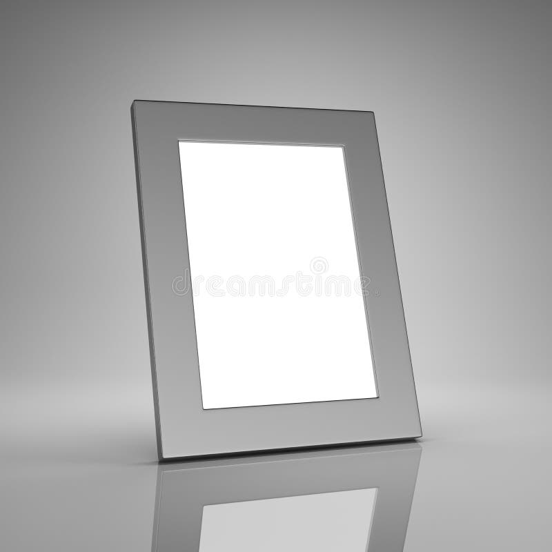 Blank aluminum photo frame stock illustration. Illustration of ...