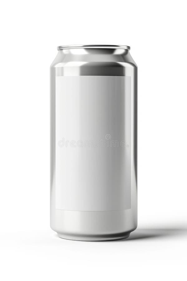 Blank Aluminum Soda Can on White Background for Brand Mockup Stock ...