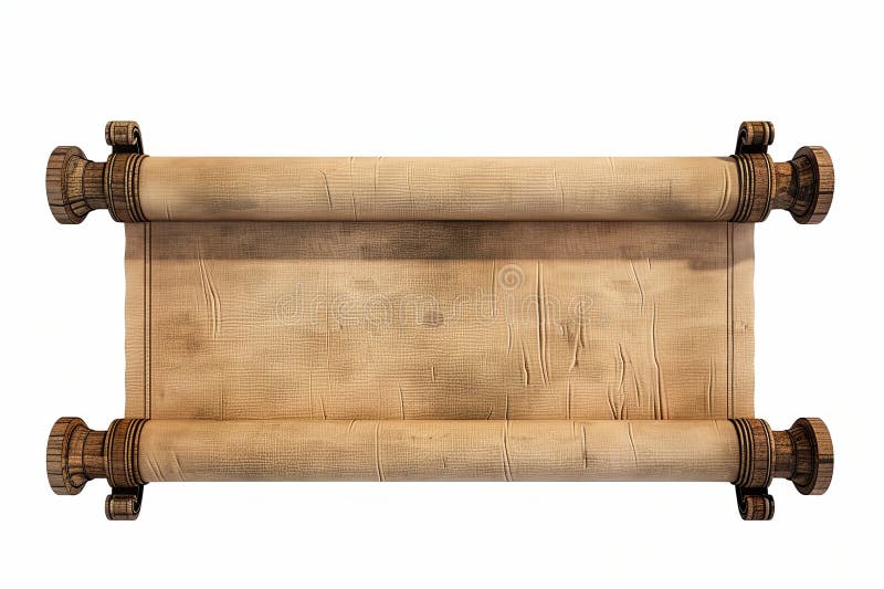 Blank Ancient Scroll on White Background. History, Writing, and ...