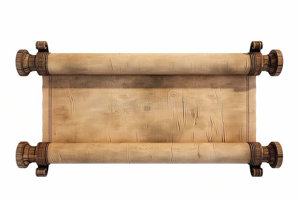 Blank Ancient Scroll on White Background. History, Writing, and ...