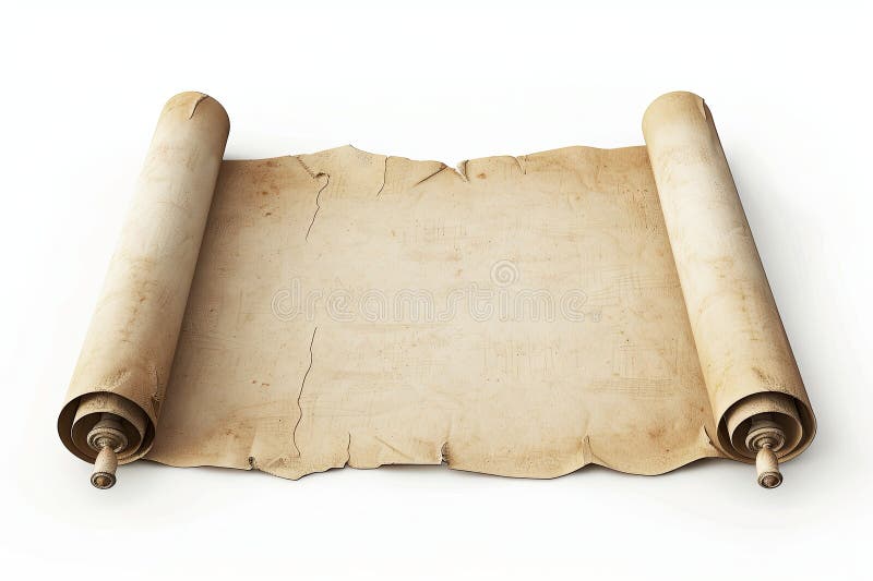 Blank Ancient Scroll on White Background. History, Writing, and ...