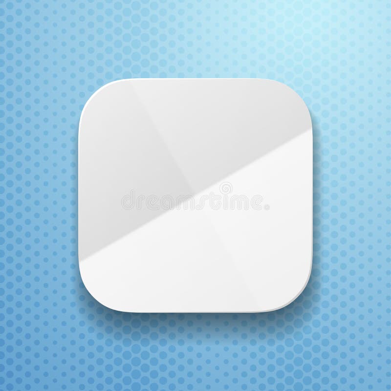 Blank App Icon Template with Flatted White Texture Stock Vector ...