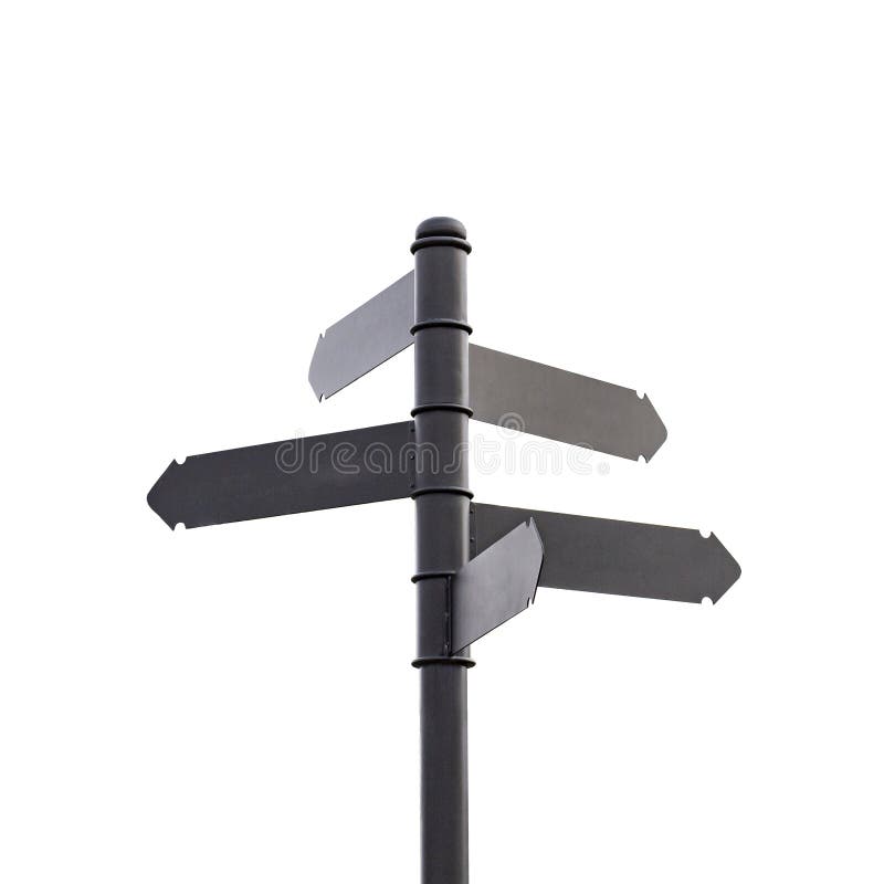 Blank Arrow Direction Sign Isolated on White Stock Image - Image of ...