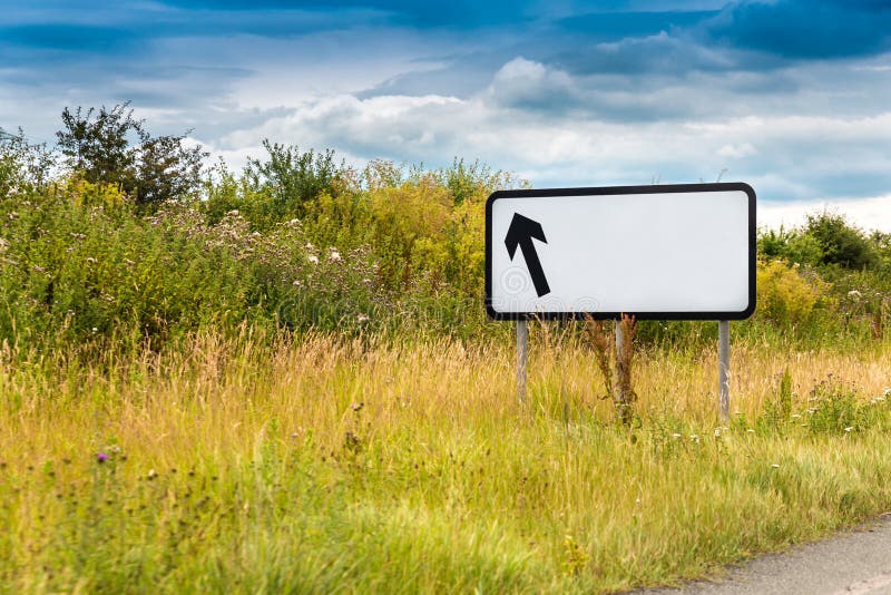 Blank Arrow Motorway Sign stock image. Image of grass - 43168119