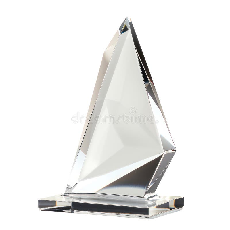 Blank Arrow Shape Glass Trophy Crystal Side View Stock Photo ...