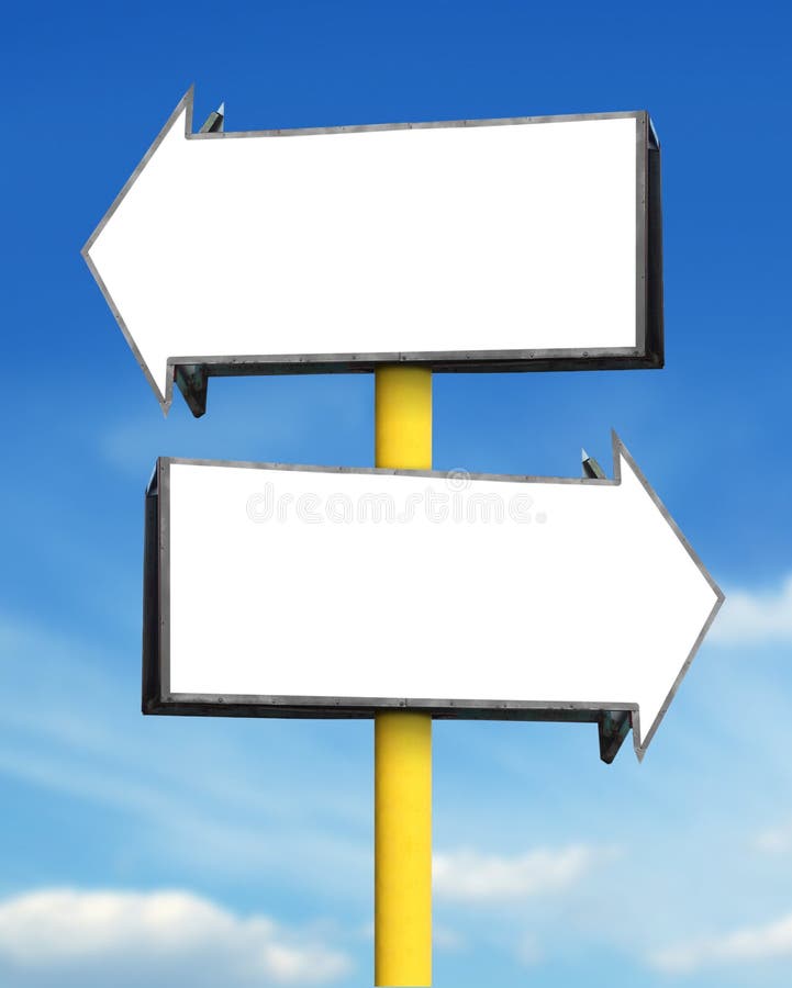 Crossroads Road Sign Two Arrow Green Isolated Stock Image - Image of ...
