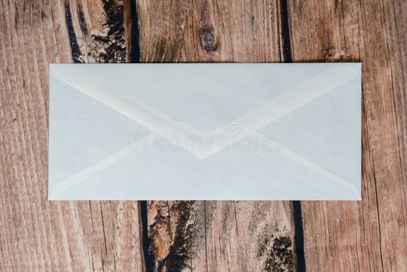 Blank Back of a Traditional White Envelope for Mailing Over a Dark ...