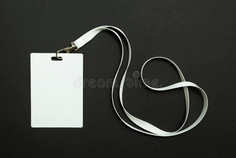 Name Tag on Neck, Empty Id Card Mockup. Copy Space Stock Image - Image ...