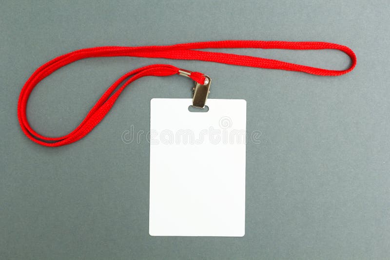 Blank Badge Mockup Isolated on Grey Background. Plain Empty Name Tag ...