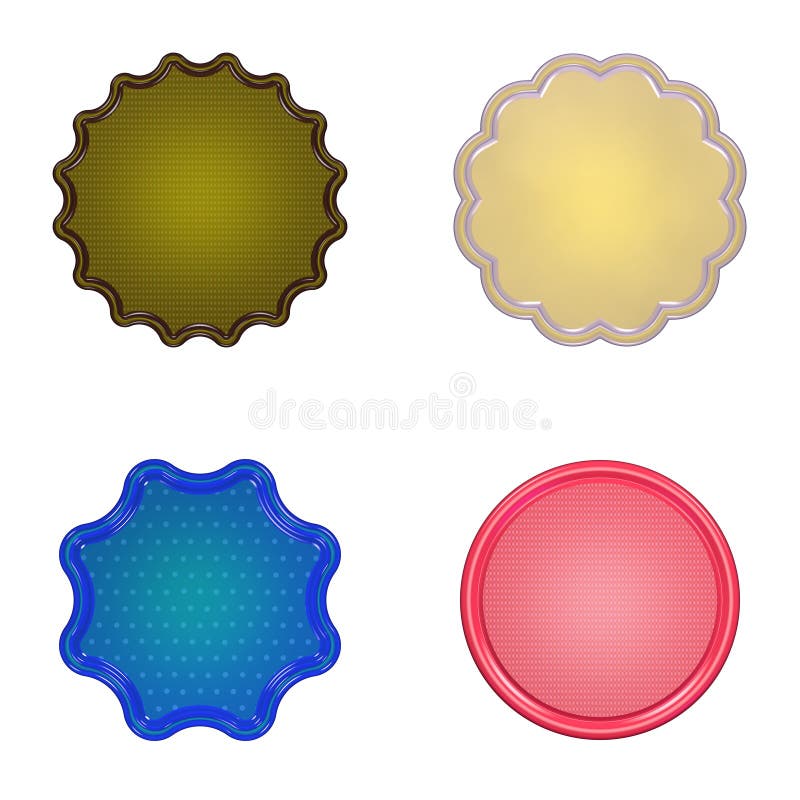 Blank Badge Set. on White Background Stock Illustration - Illustration ...