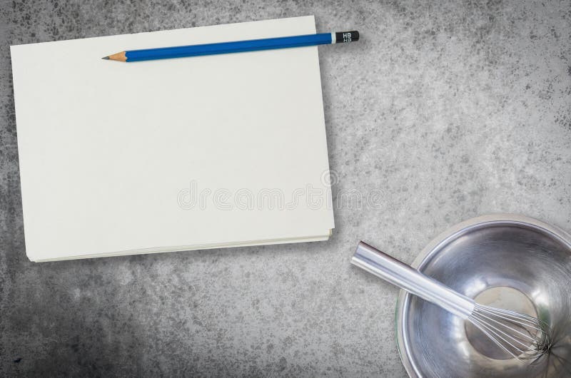 Blank Bakery Cooking Notebook with Pencil. Stock Image - Image of cook ...