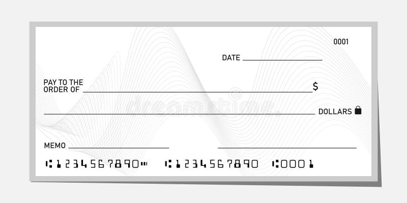 Blank Bank Check, Checkbook Cheque Template with White Guilloche, Vector Mockup Stock ...