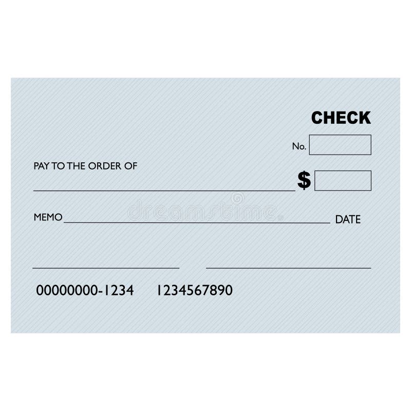 Blank Bank Check Template - Editable Financial Document. Stock Vector ...