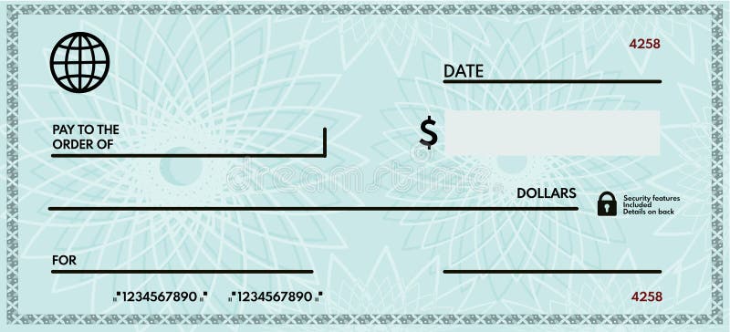 Blank Blank Bank Check, Check To Be Written Stock Vector - Illustration ...