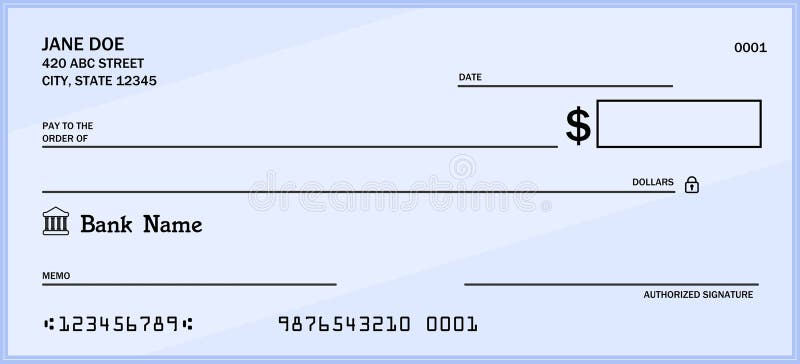 Blank Bank Checkbook Cheque - Generic Vector Design Stock Vector ...