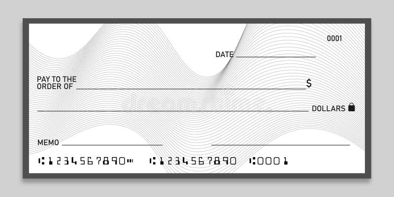 Blank bank cheque vector stock vector. Illustration of monetary - 388622276