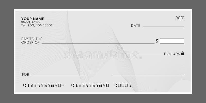 Blank Bank Cheque Check Voucher Mockup Template Vector Stock Vector - Illustration of credit ...