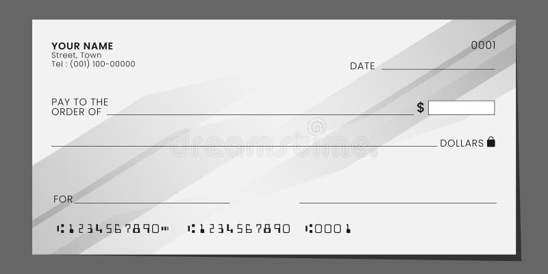 Blank Bank Cheque, Checkbook Business Template Payment Paper Voucher ...
