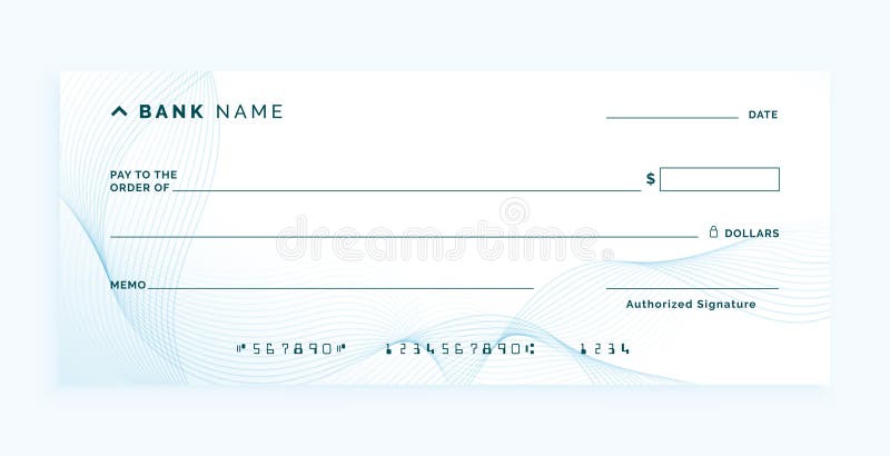 Blank Bank Cheque Checkbook Mockup for Money Payment Stock Vector ...