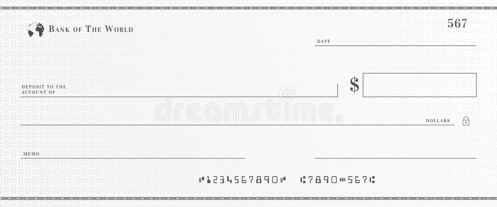 Blank Bank Golden Cheque Template. Stock Vector - Illustration of ...