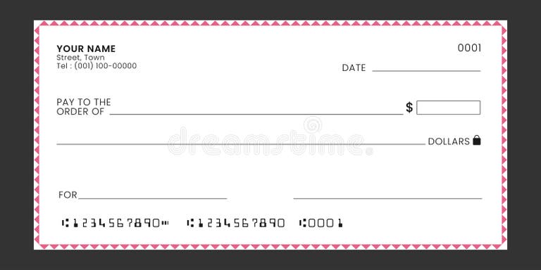 Blank Bank Cheque Template. Vector Stock Vector - Illustration of ...