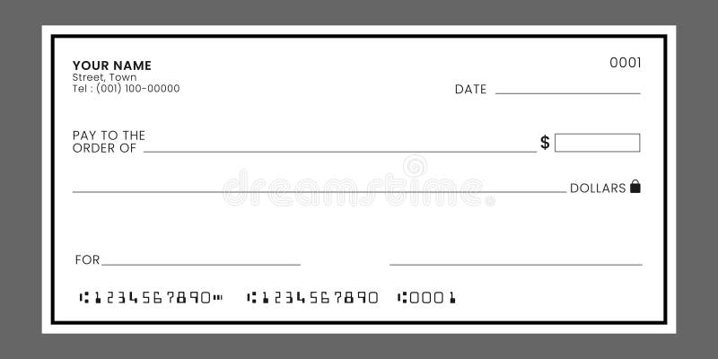 Blank Bank Cheque Vector Illustration Stock Vector - Illustration of ...